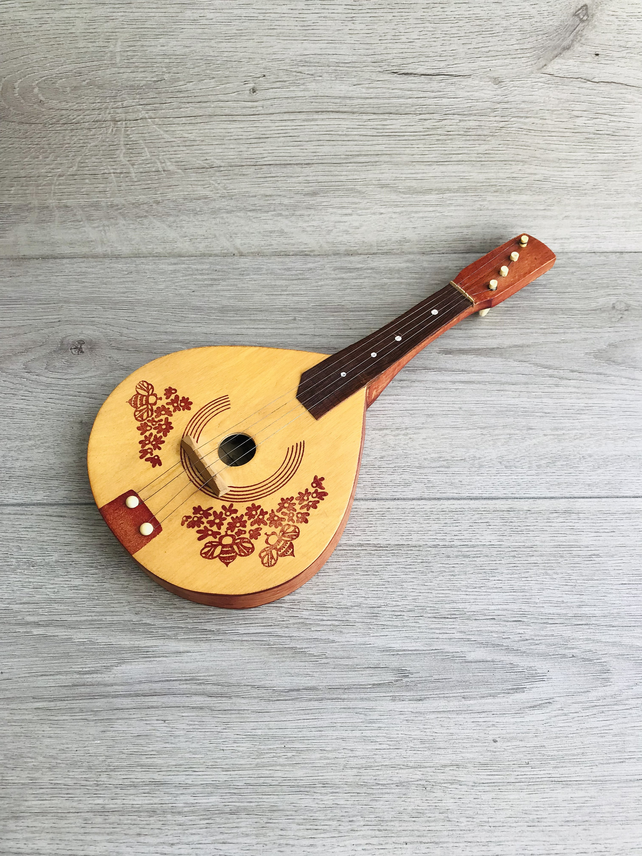 Vintage Children's Toy Mandolin Wooden Toy Stringed - Etsy