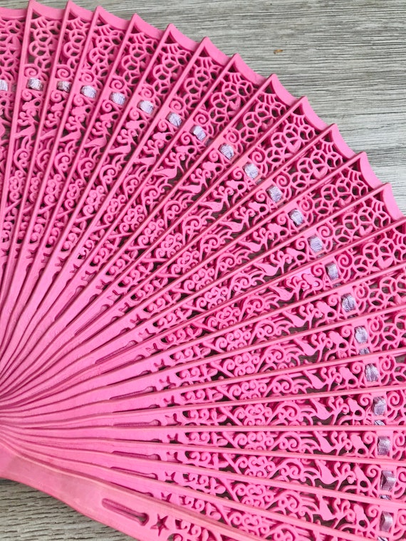Small vintage fan Hand compartments fan Pocket fan Pi… - Gem