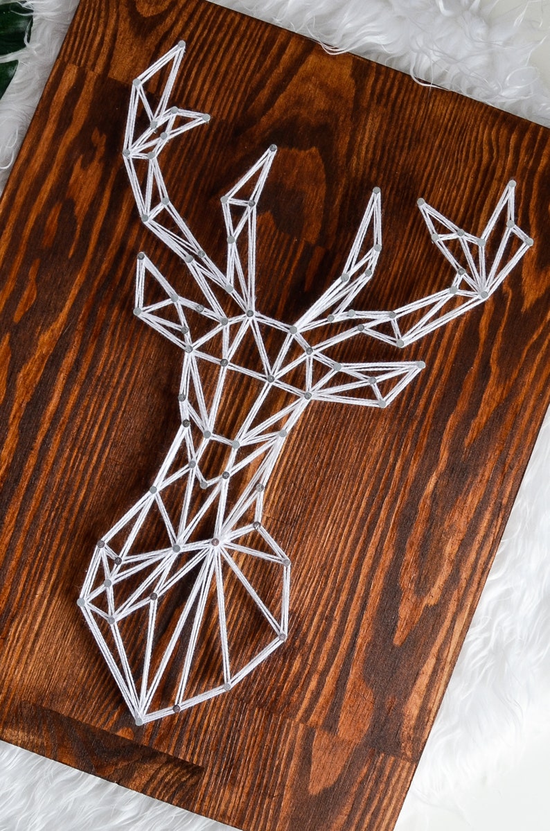 Nordic Deer String Art Hanging Wooden Wall Art Deer Head - Etsy