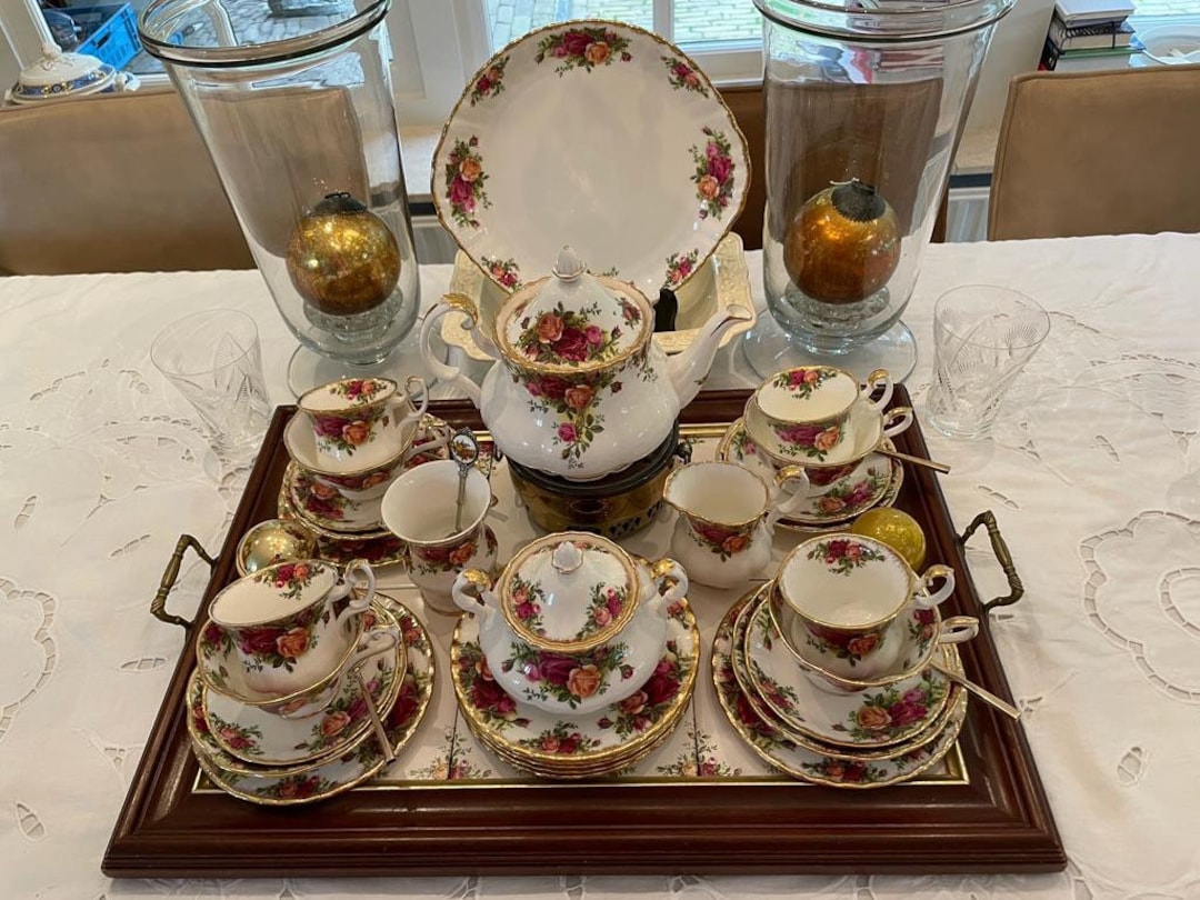 Royal Albert Old Country Roses Tea Service Including Original Tray ...