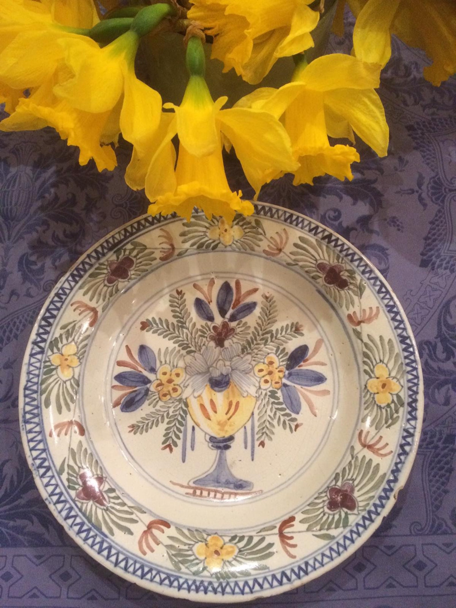 Antique Delft Blue Plate With Colors From Royal Porceleyne Fles ...