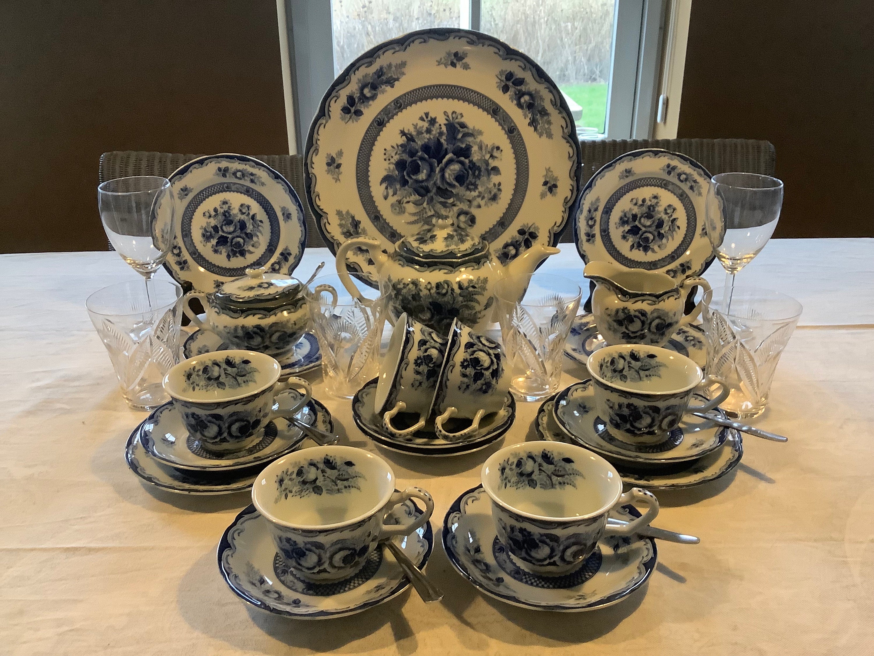 Blue Rose Tea and Pastry Service, Wedding Gift, Bridal Shower Gift - Etsy