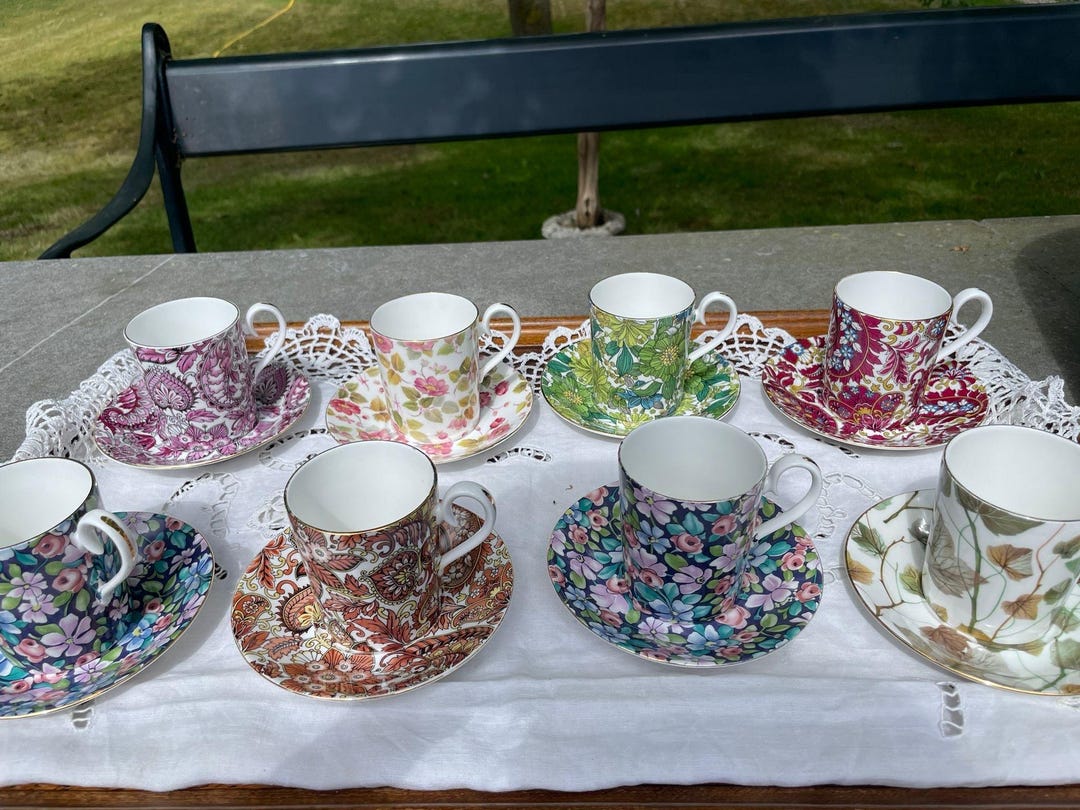 Royal Albert Set of 8 Different Coffee Cups and Saucers, Birthday Gift ...