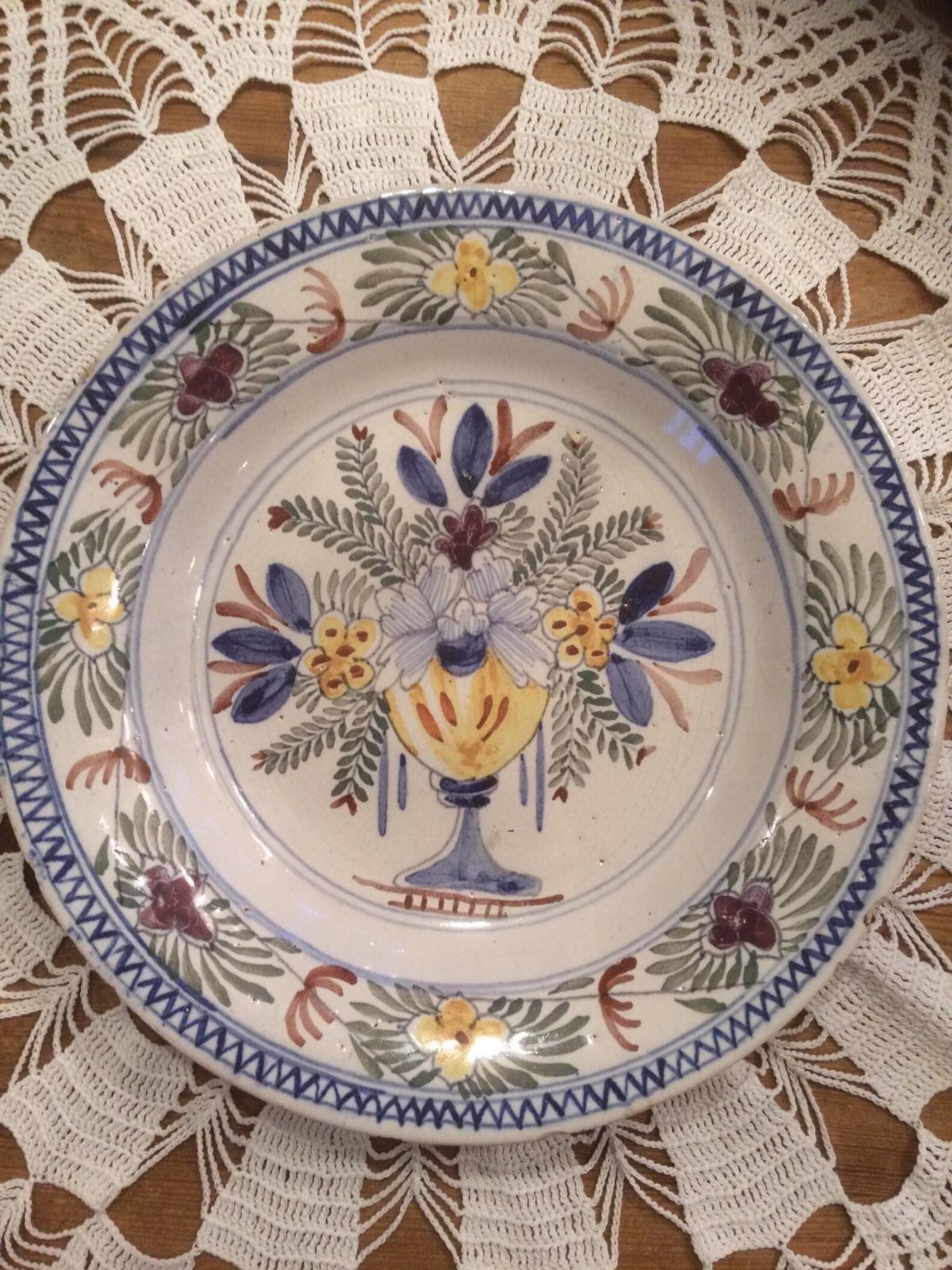 Antique Delft blue plate with colors collectors item gift | Etsy