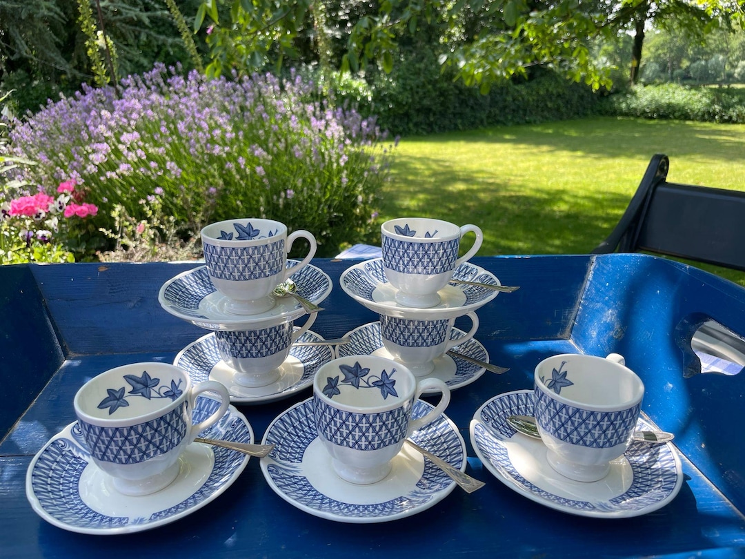 Wedgwood Avocado Set of 7 Espresso Cups and Saucers, Wedding Gift ...