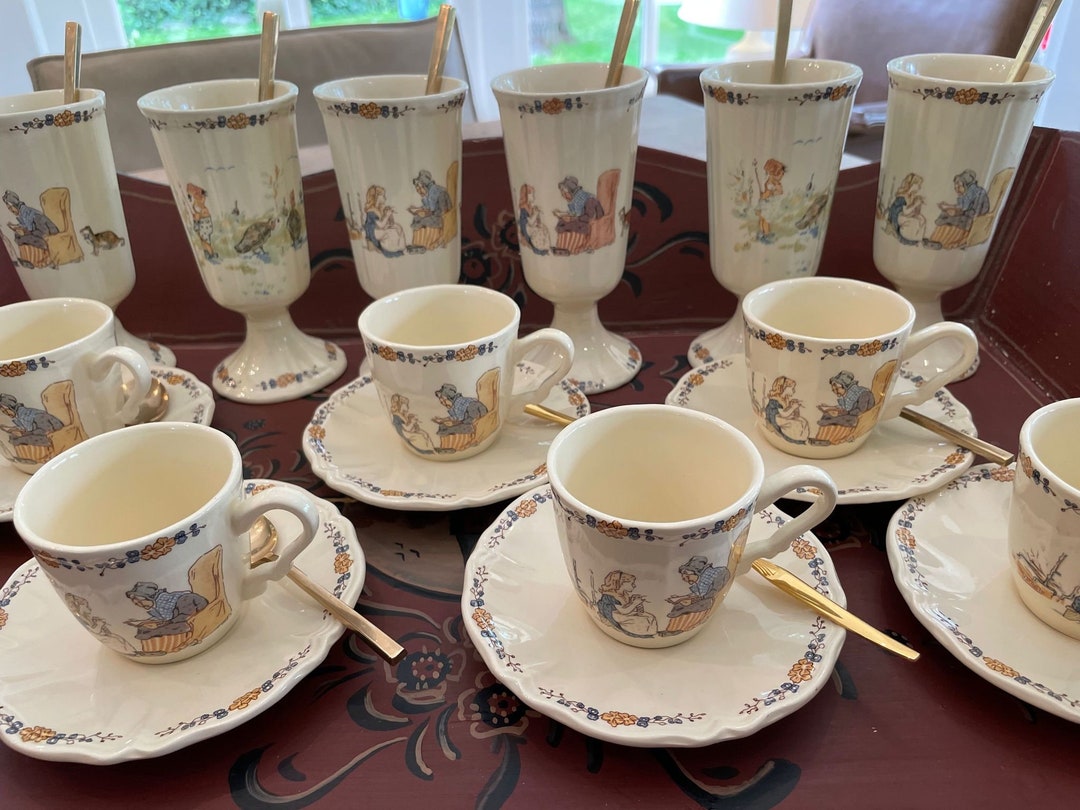 Sarreguemines Enfants Richard Six Coffee Cups With Saucers and 6 ...