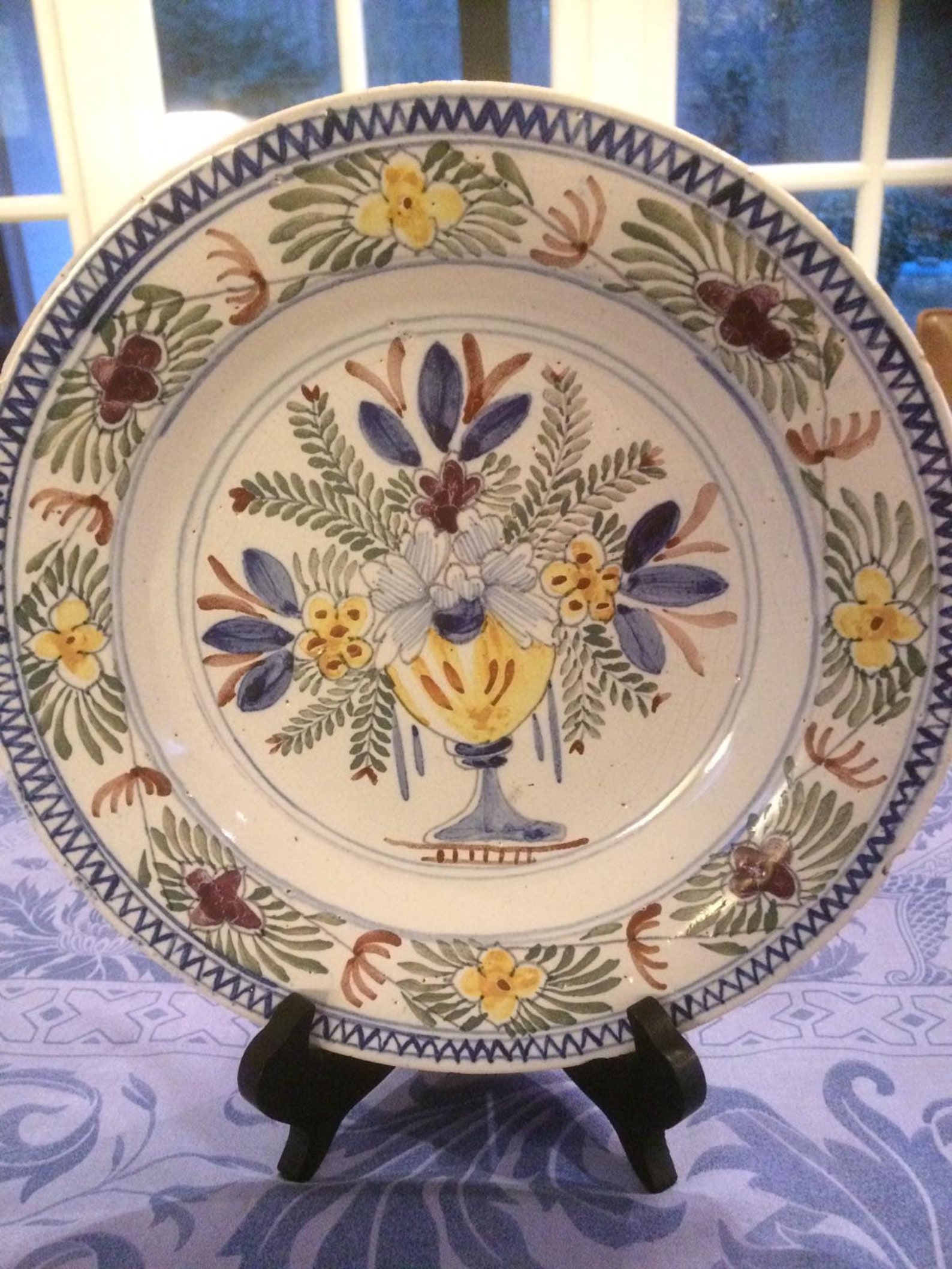 Antique Delft Blue Plate With Colors From Royal Porceleyne Fles ...