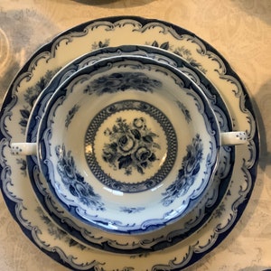 Vintage Blue Rose Porcelain Brunch Set, Japan, 33 Pieces - Etsy