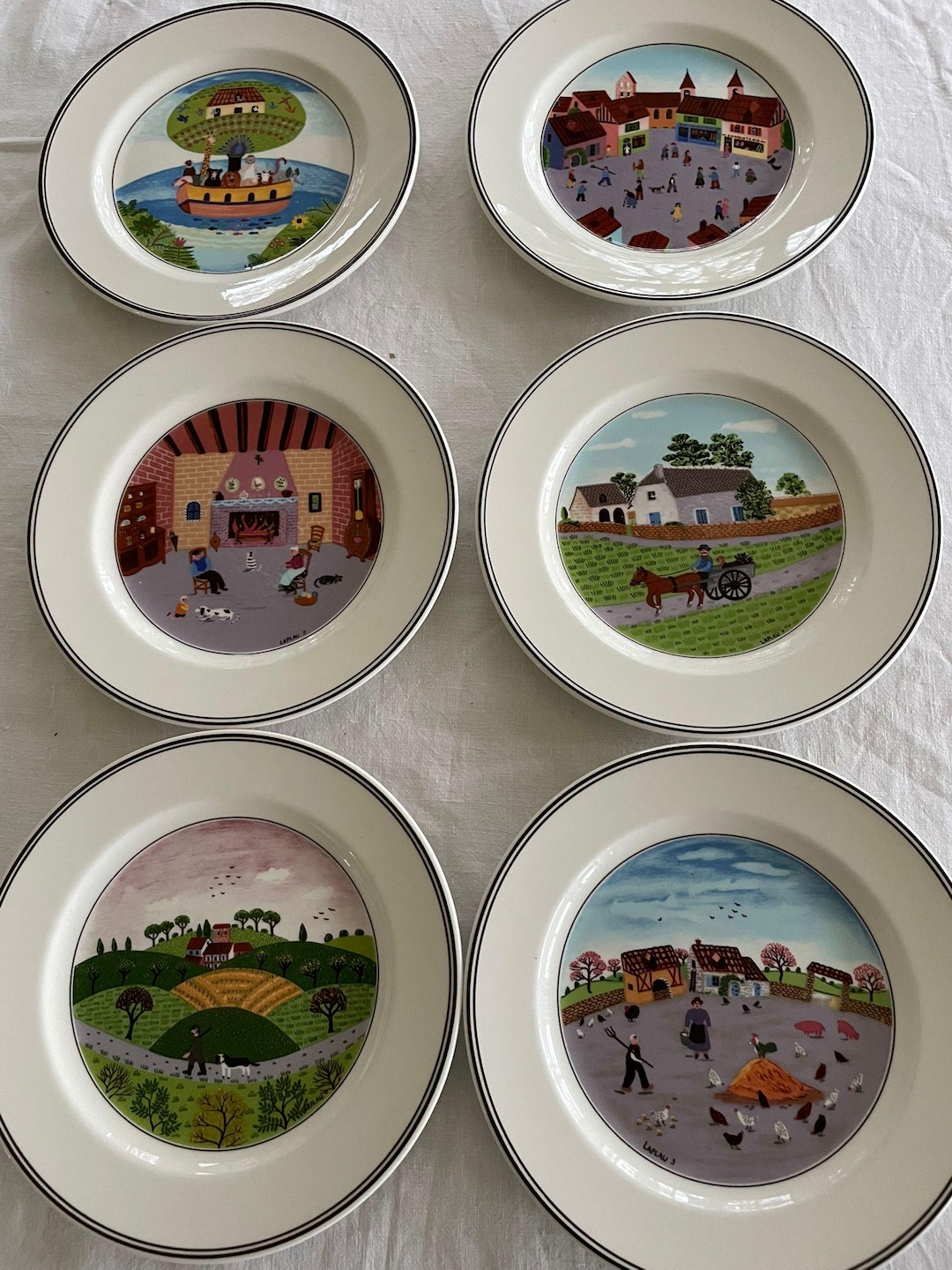 Vintage Villeroy & Boch Naïf Plates, Set of 6, Gérard Laplau Design - Etsy