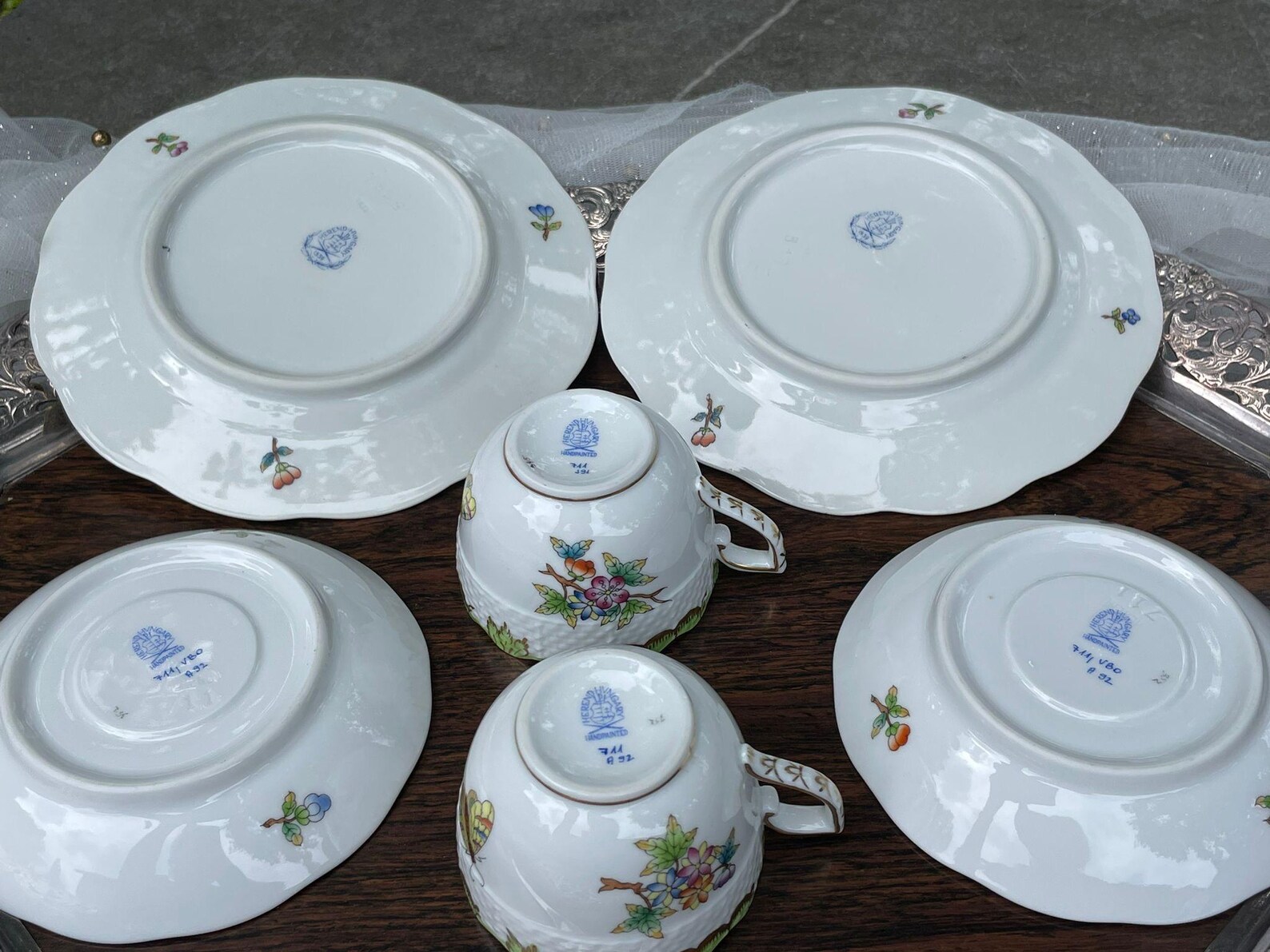 Herend Hungary Victoria, Two Sets Espresso and Pastry, Gift for Her ...