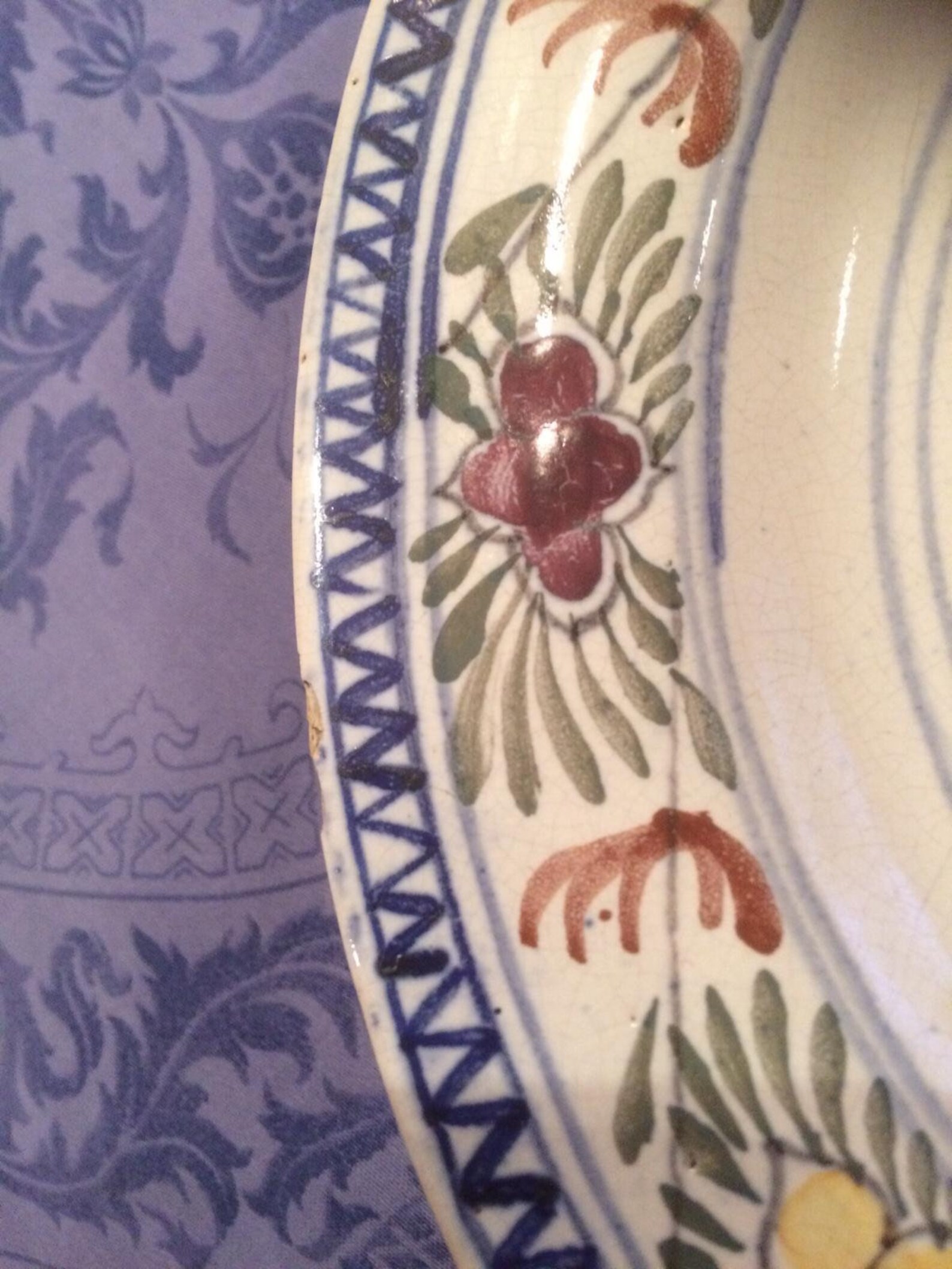 Antique Delft Blue Plate With Colors From Royal Porceleyne Fles ...