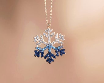 Snowflake Pendant Necklace sterling Silver - Etsy