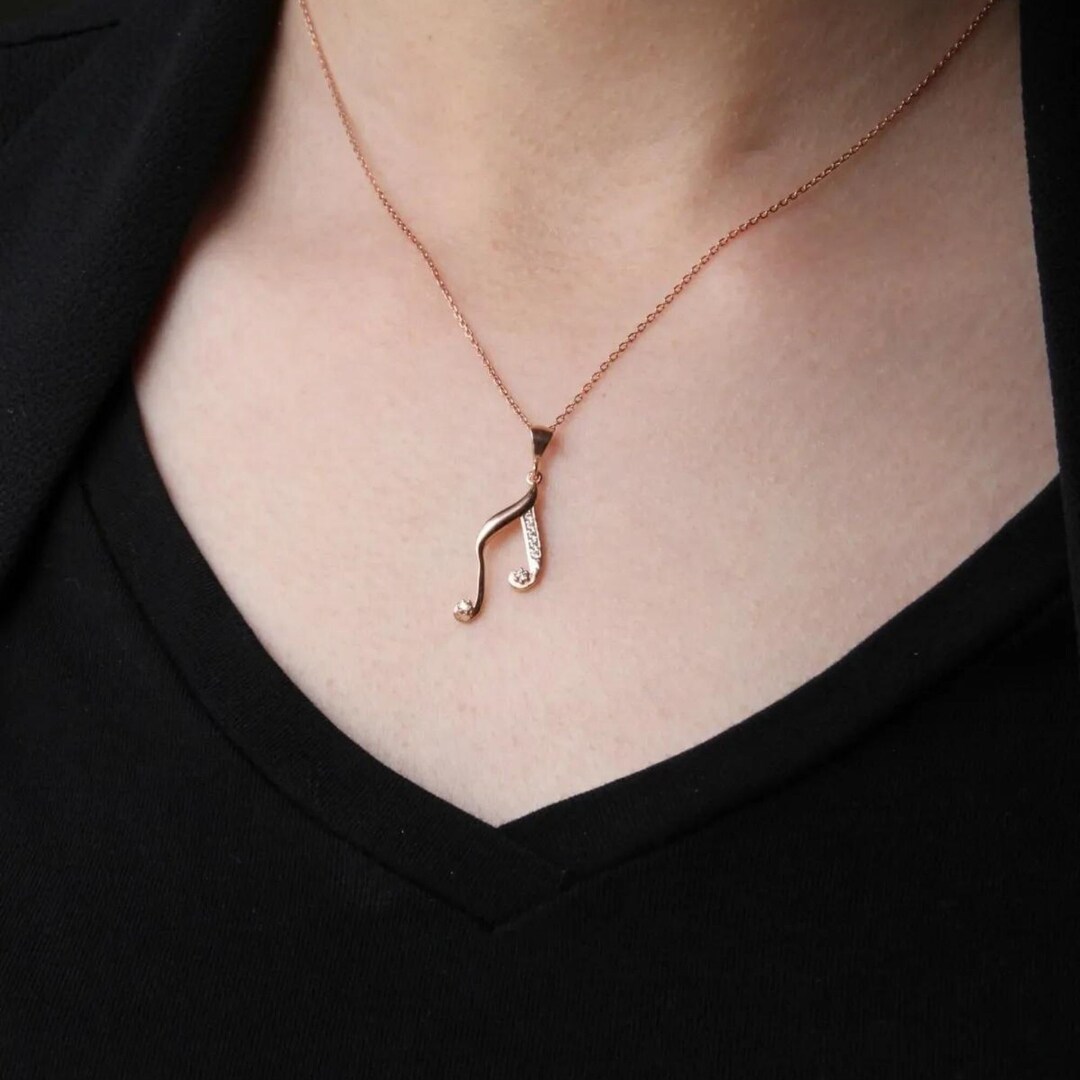 Music Note Necklace, Music Note Pendant, Gift for Her, 925 Sterling ...