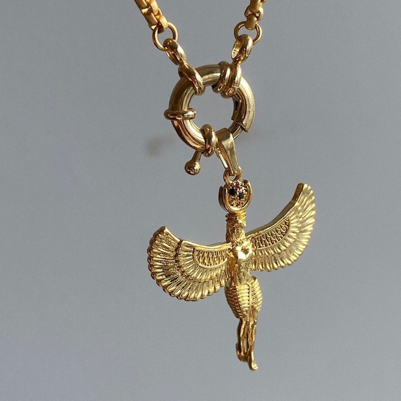 Gold Goddess Isis Necklace Goddess Necklace Isis Pendant - Etsy