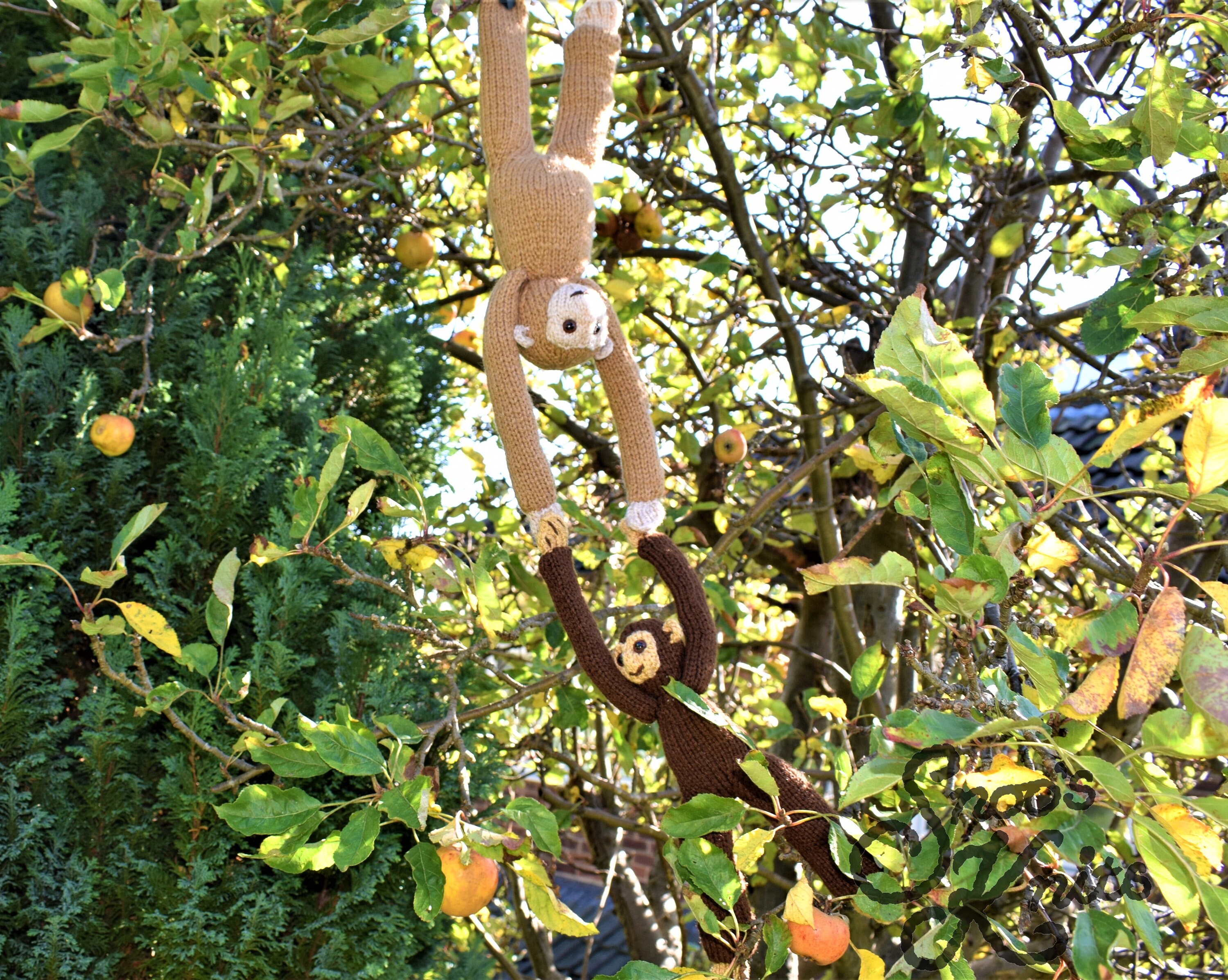 Hanging Monkey Chimpanzee Toy Two Sizes Knitting Pattern - Etsy