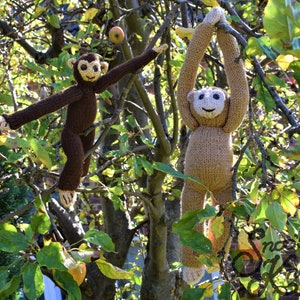 Hanging Monkey Chimpanzee Toy Two Sizes Knitting Pattern Snoo's Knits ...