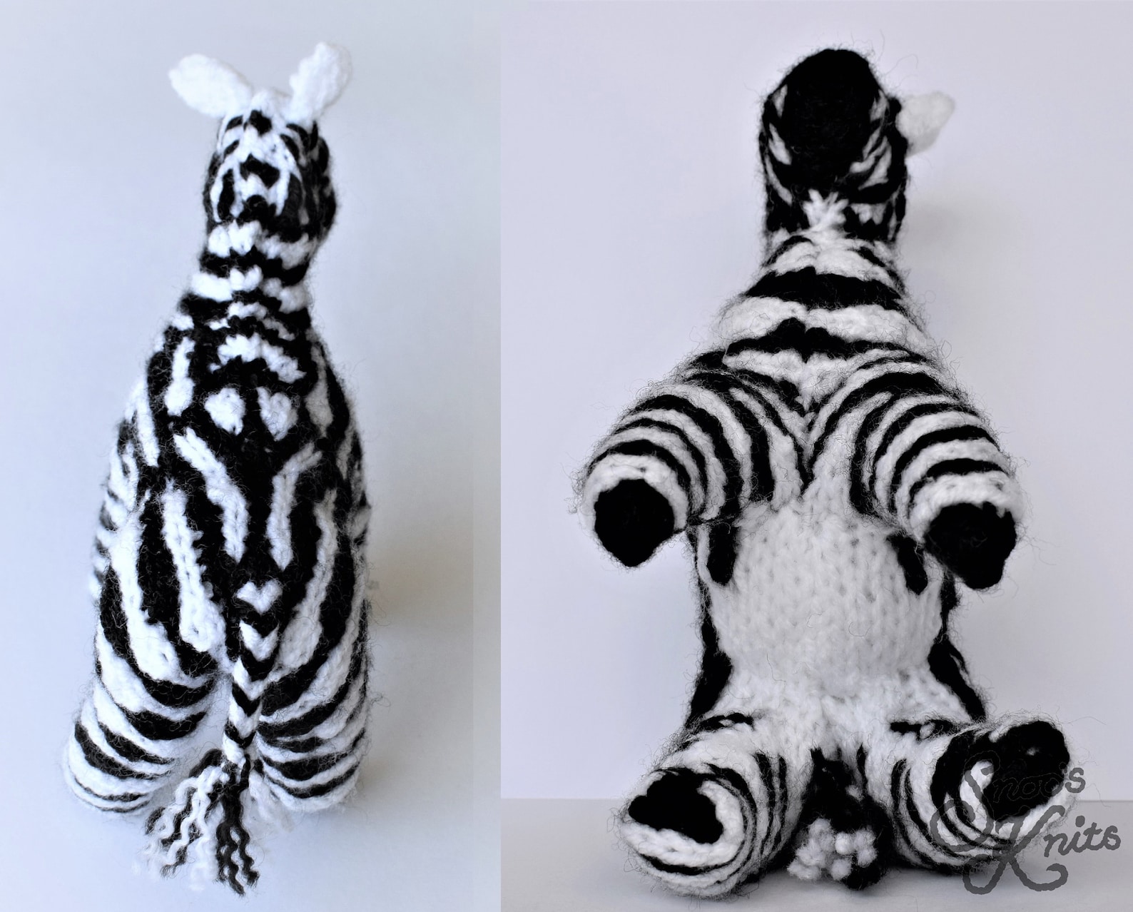 Zebra Knitting Pattern Snoo's Knits Pattern Only - Etsy