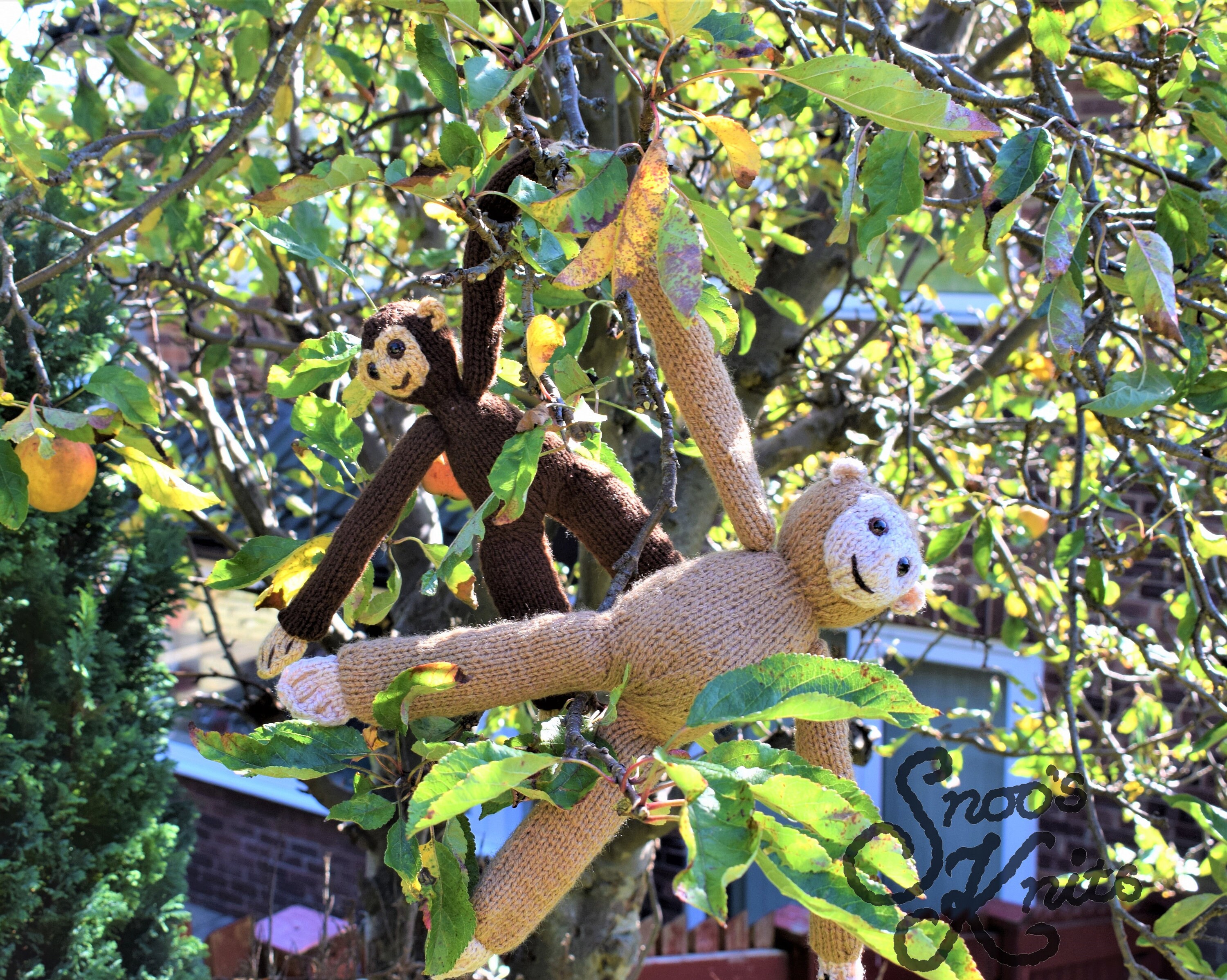 Hanging Monkey Chimpanzee Toy Two Sizes Knitting Pattern - Etsy