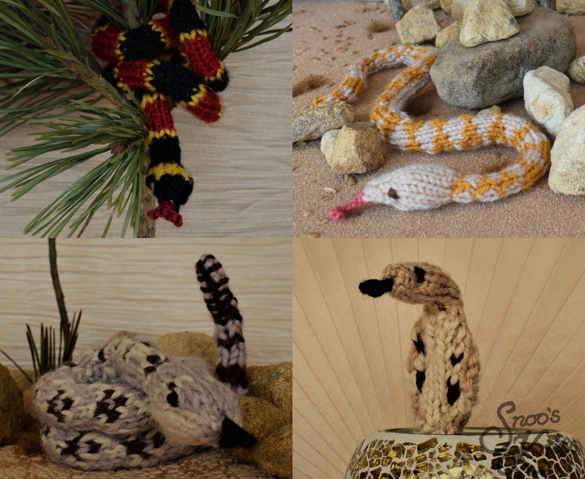 Four Snake Species Plus Basic Snakes Knitting Pattern - Etsy