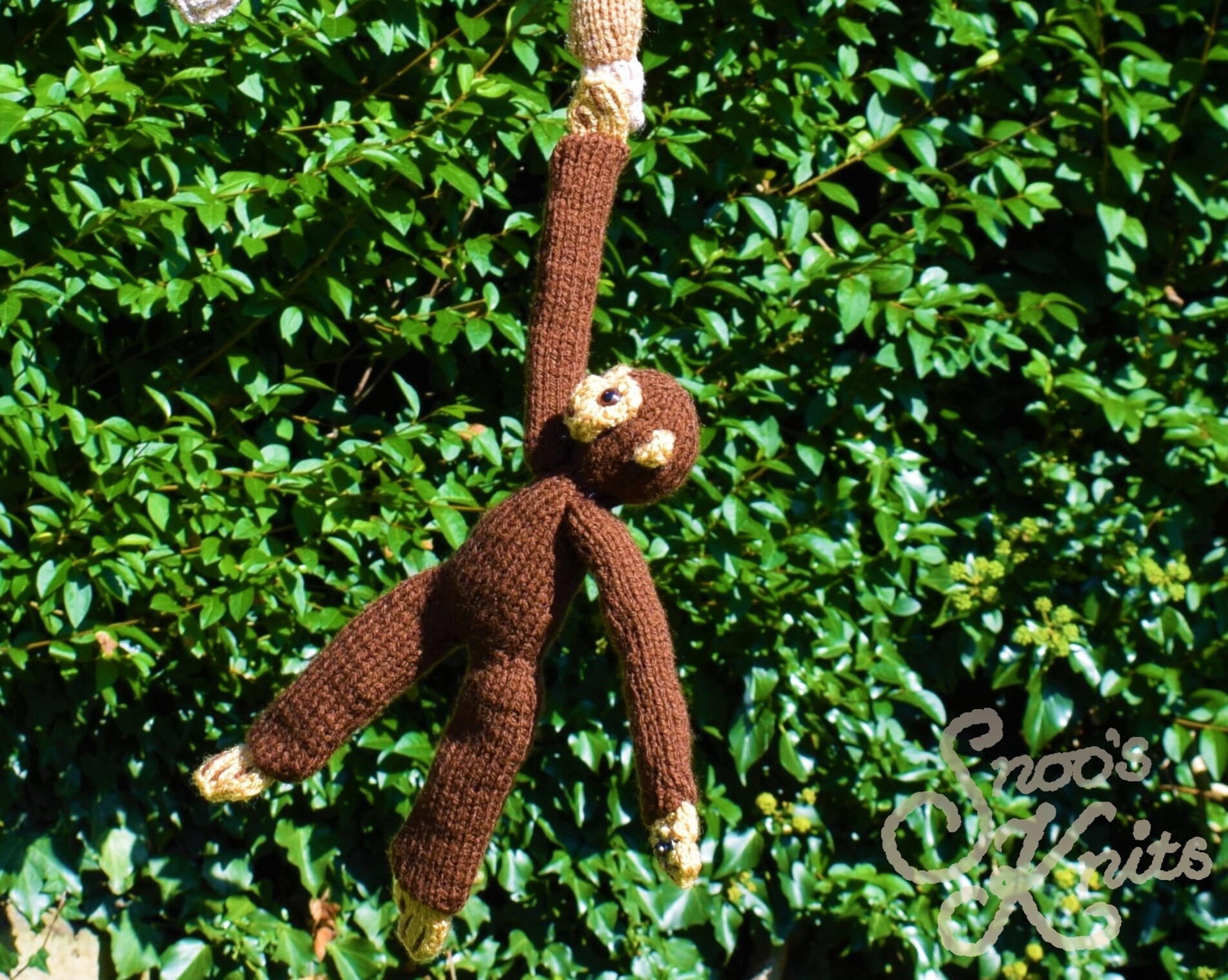 Hanging Monkey Chimpanzee Toy Two Sizes Knitting Pattern - Etsy