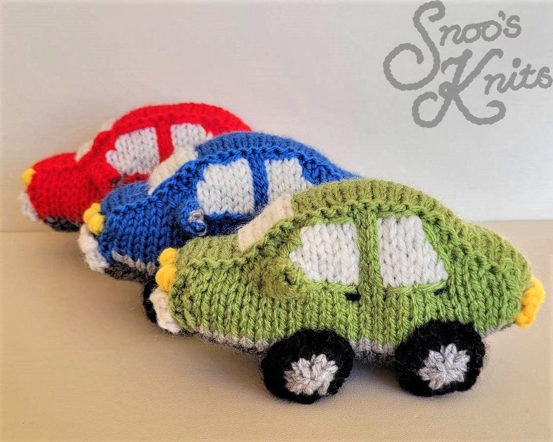 Toy Car Knitting Pattern Snoo's Knits – Pattern Only - Etsy