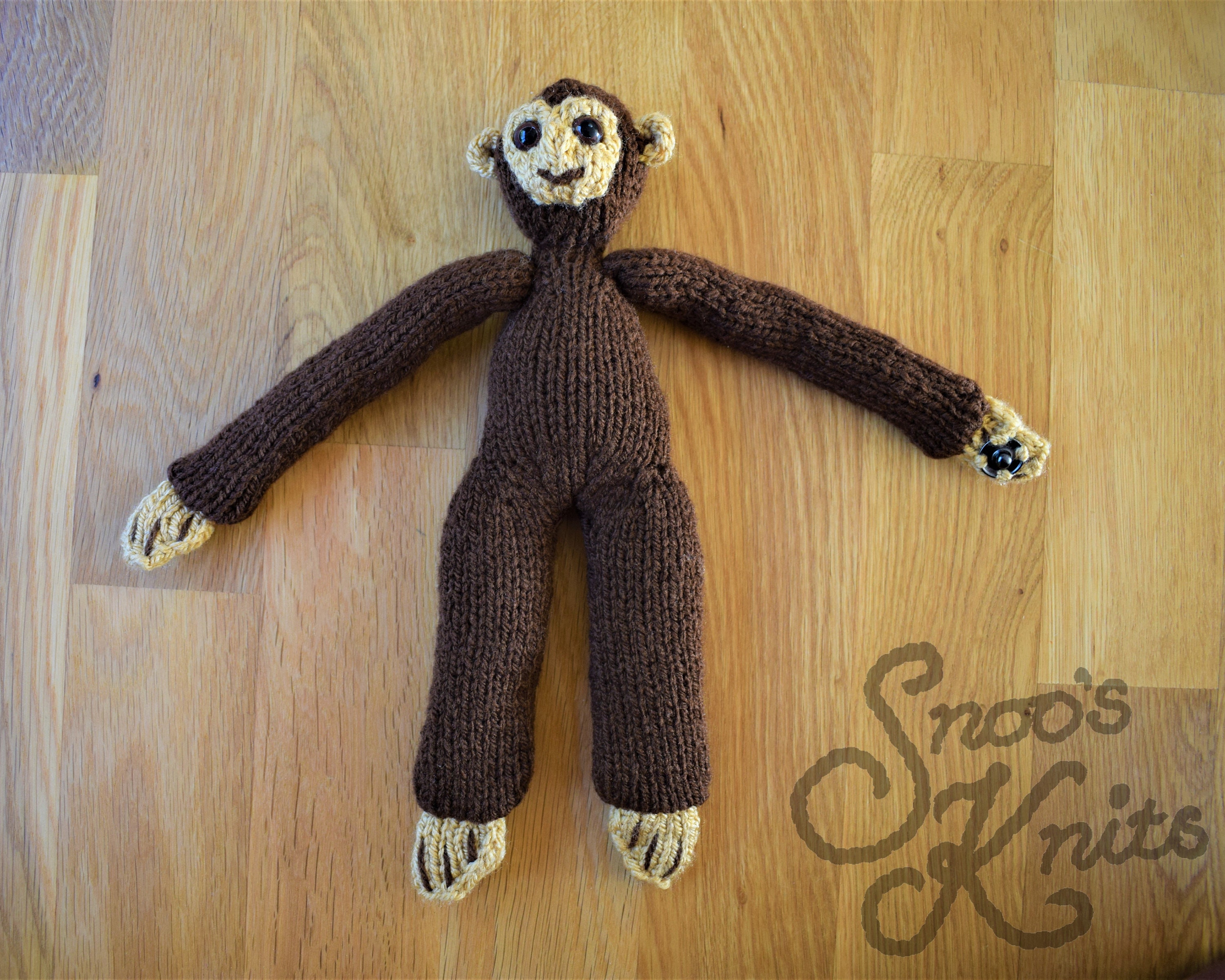 Hanging Monkey Chimpanzee Toy Two Sizes Knitting Pattern - Etsy