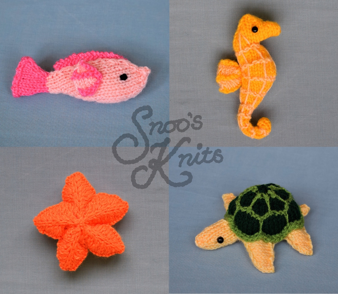 Sea Creatures Knitting Pattern Snoo's Knits – Pattern Only - Etsy