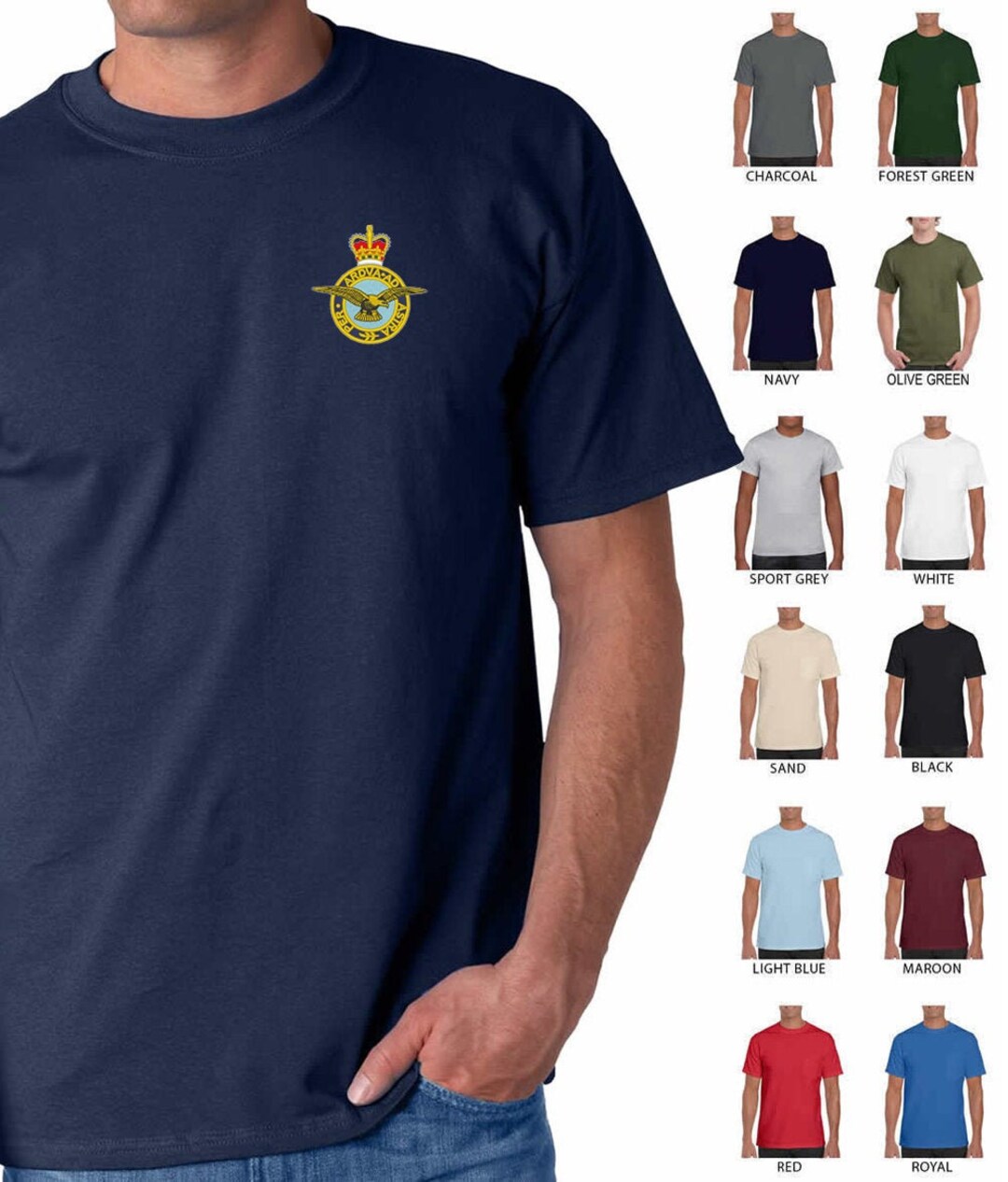 RAF Badge Embroidered T-shirt Hoodie Polo Sweatshirt Royal Air Force - Etsy
