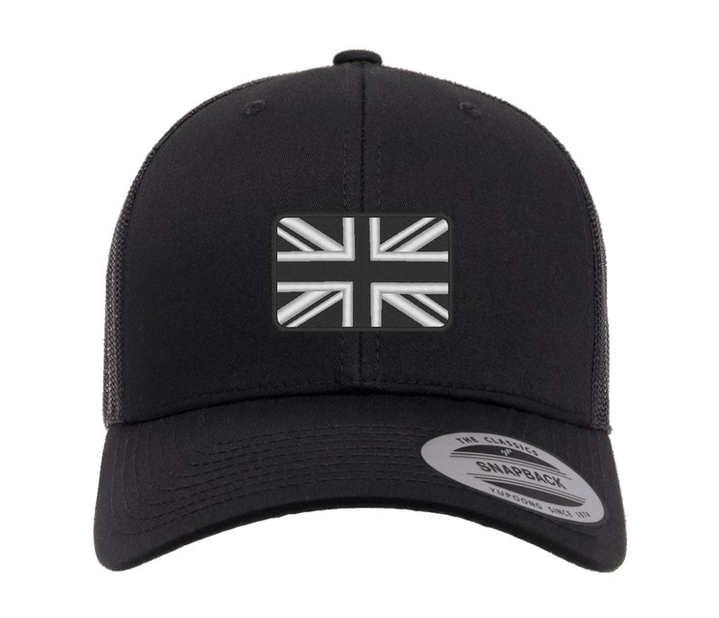 Black and White Union Jack Cap Hat Flexfit Yupoong Camouflage | Etsy