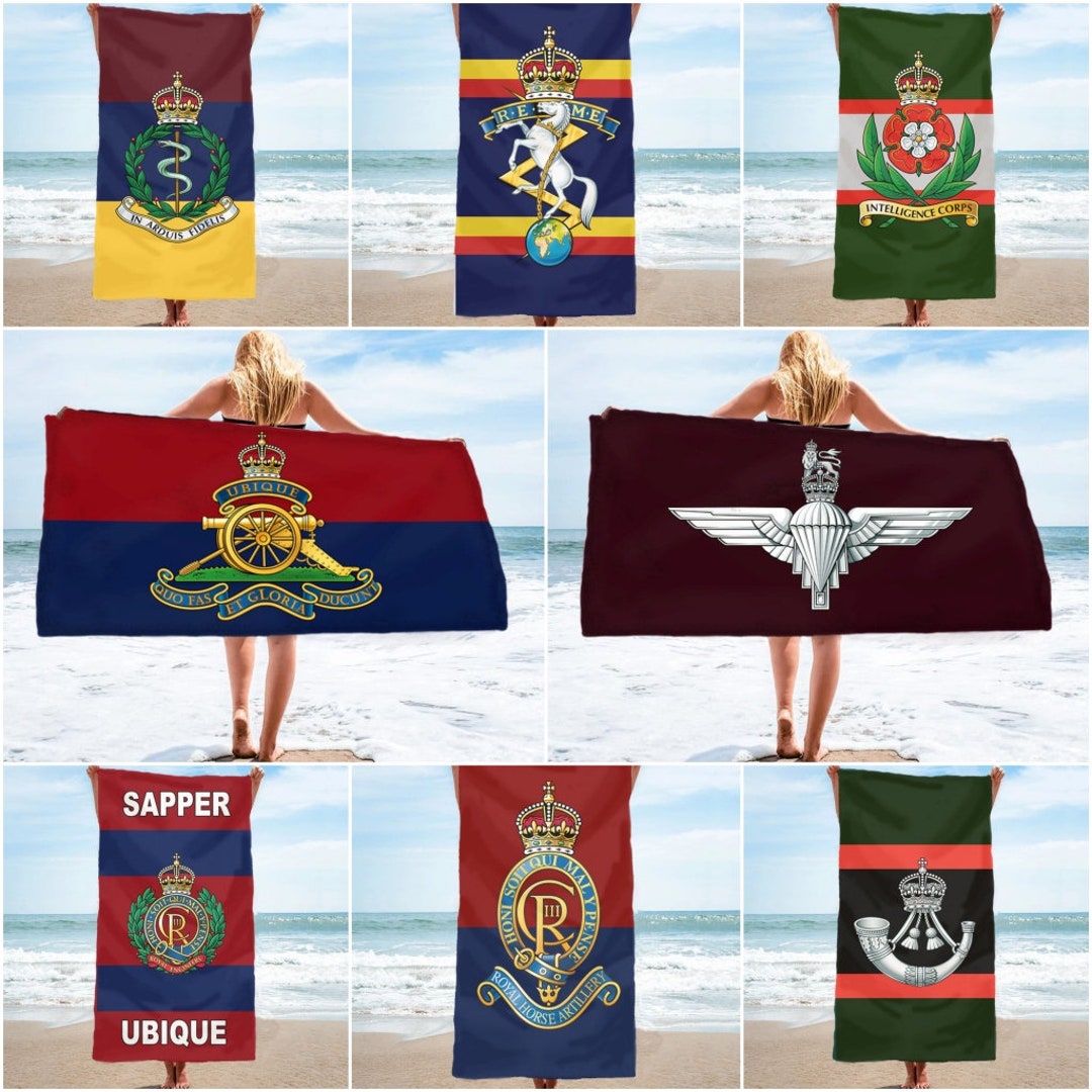 New King Charles CR3 Fully Printed Regimental Towel choose Your Cap ...