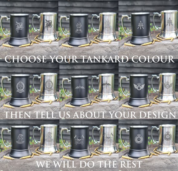 Engraved Stainless Steel Tankard RAF Navy Army - Etsy