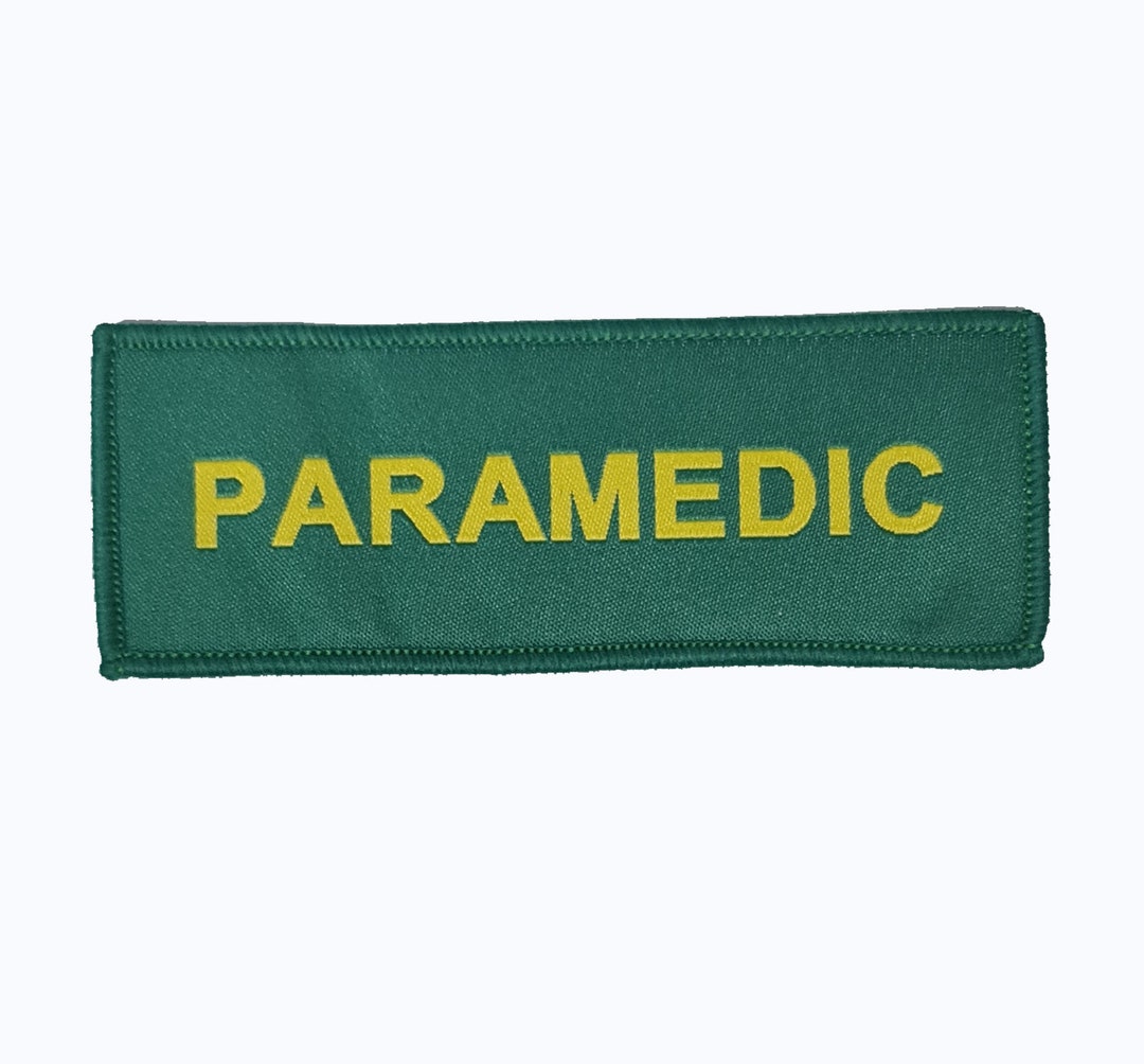 Paramedic / Woven Patch / Identification Badge - Woven Badge 40mm X ...