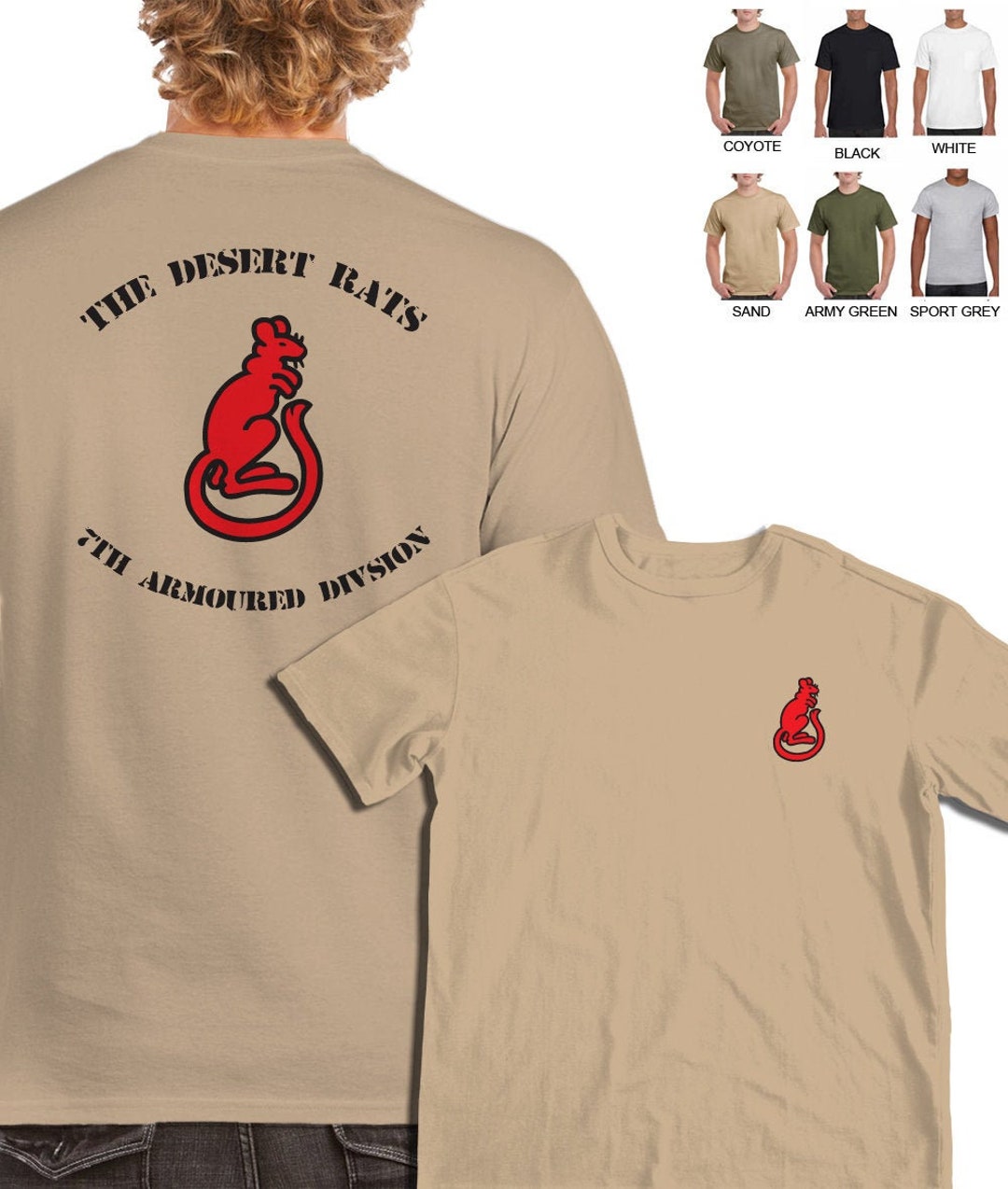 British Army 7th Armoured Division Desert Rats T-shirt World War II - Etsy