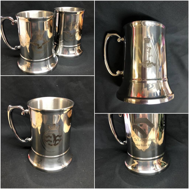 Engraved Stainless Steel Tankard RAF Navy Army - Etsy