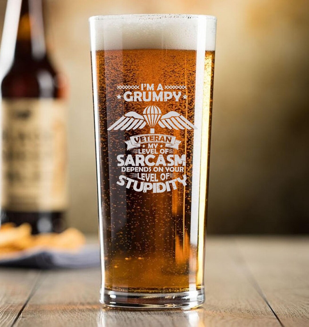 Grumpy Veteran- Para / Paratrooper / Airborne- Engraved Contemporary ...