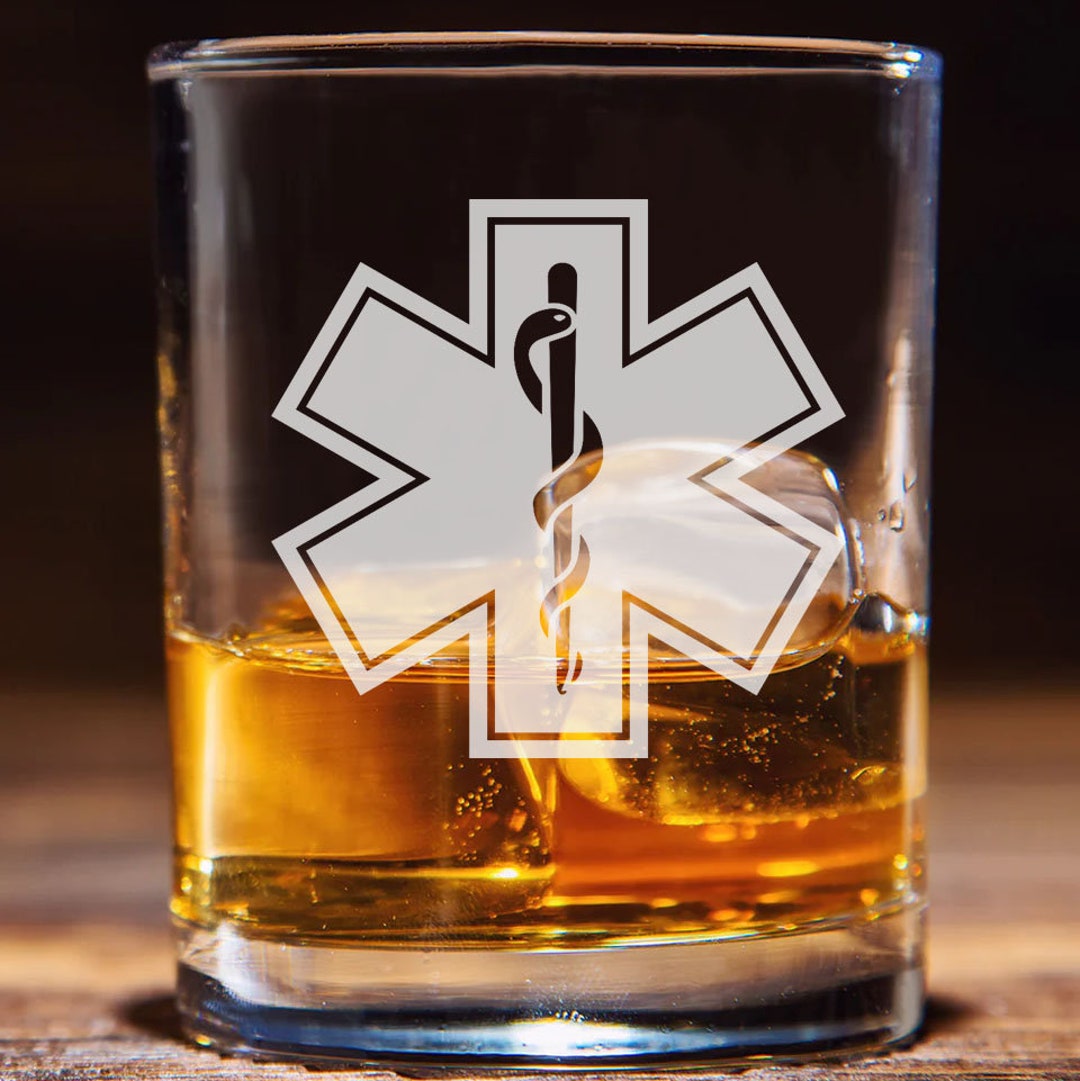 Paramedic / Emt Symbol / Logo - Engraved Whiskey Old Fashioned Tumbler ...