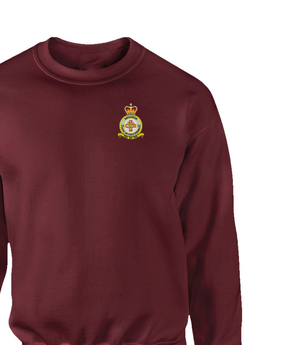 34 SQUADRON RAF Regiment Sweatshirt Embroidered Chest Royal - Etsy UK