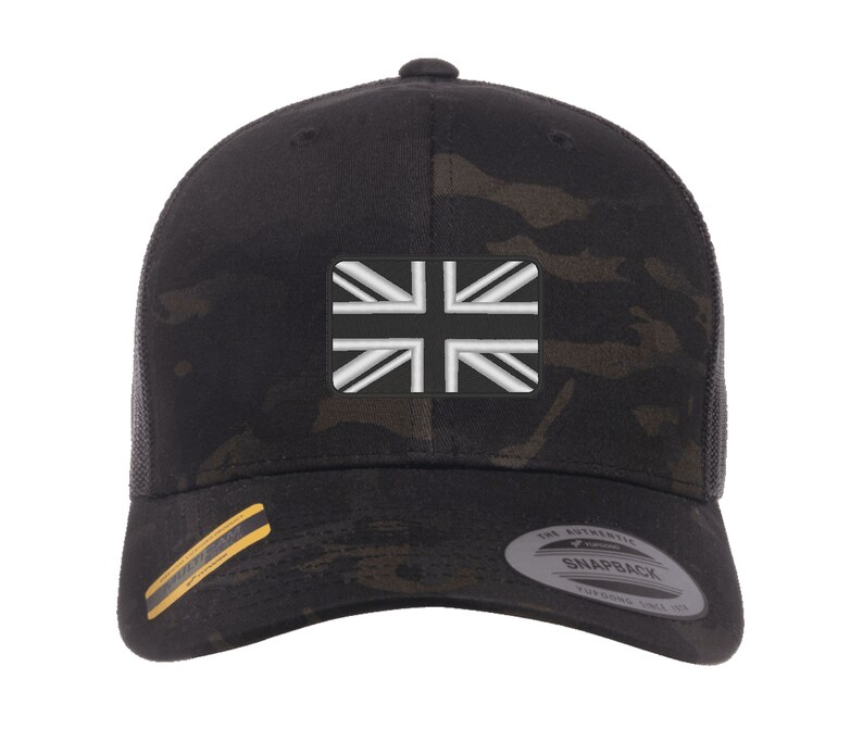 Black and White Union Jack Cap Hat Flexfit Yupoong Camouflage | Etsy