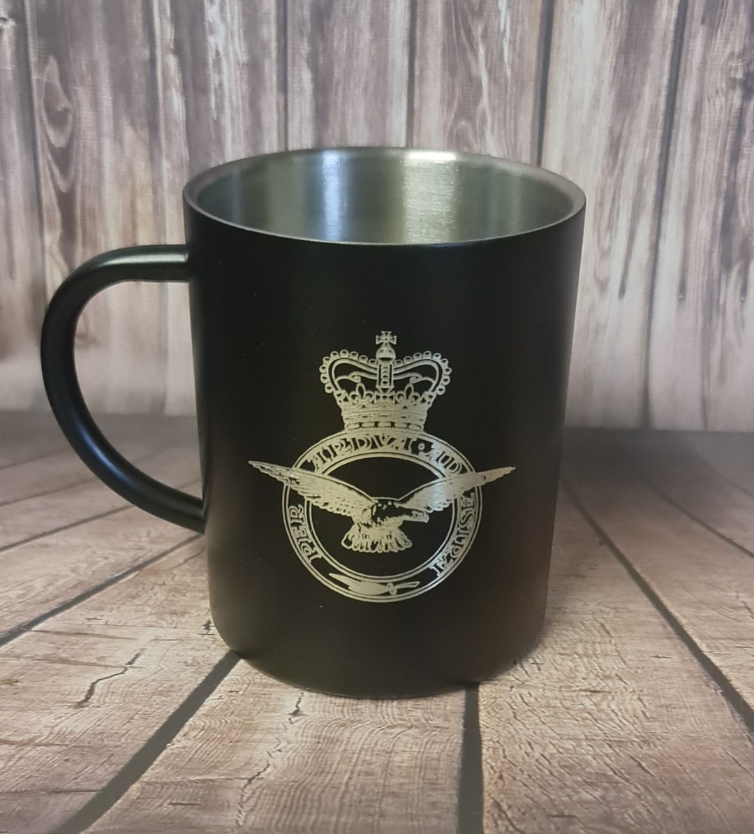 Royal Air Force - Engraved Stainless Steel Black Powder Coated Thermal ...