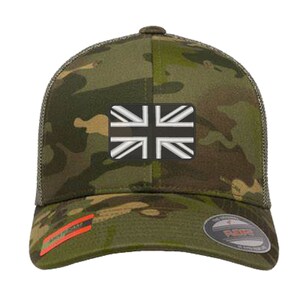 Black and White Union Jack Cap Hat Flexfit Yupoong Camouflage Snapback ...