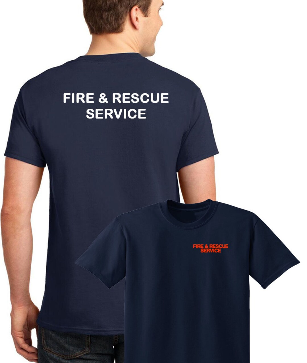 Fire & Rescue Service Chest Motif and Back Print Logo Design Emergency ...