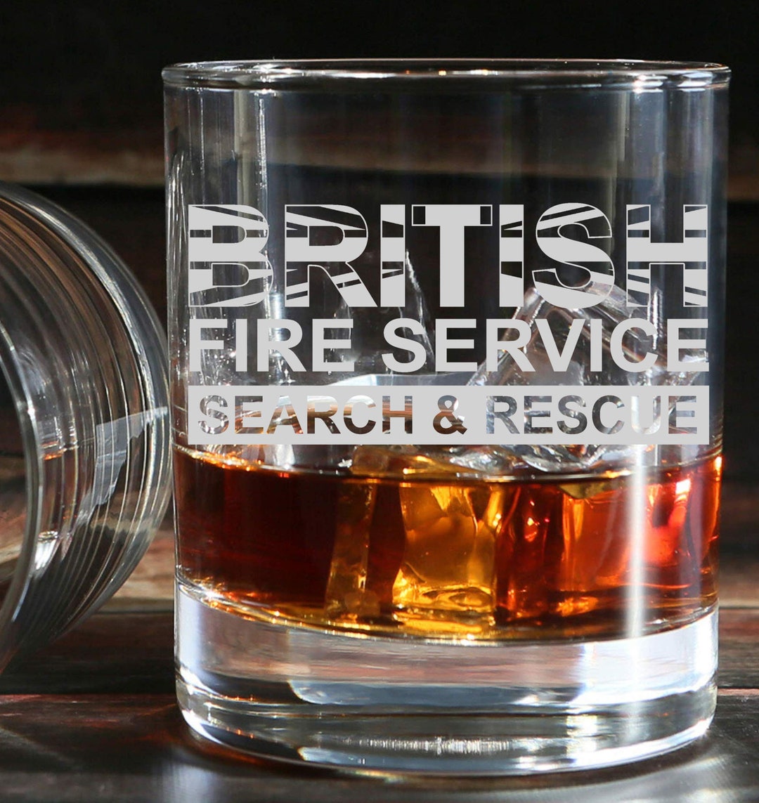 British Fire Service Engraved Whiskey Tumbler Glass 330ml We Can ...