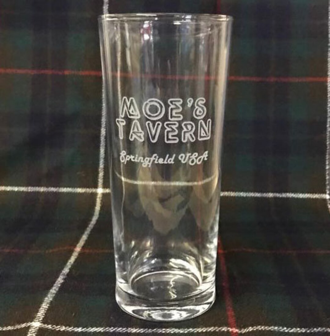 Moes Tavern / Springfield - Engraved Contemporary Slim Conical Pint ...