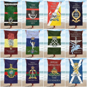 Fully Printed Regimental Towel (choose Your Cap Badge) British Army ...