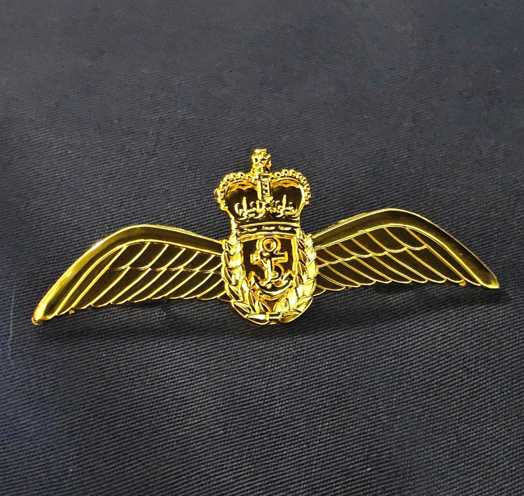 FAA / Fleet Air Arm / Royal Navy Pilots Wings Metal (queens Crown ...