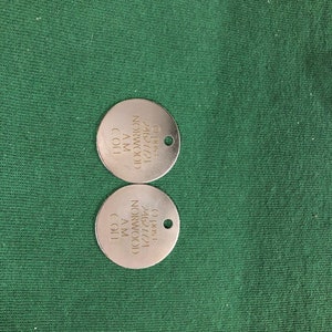 Engraved Current British Army Identification ID Dog Tags (same on Both ...