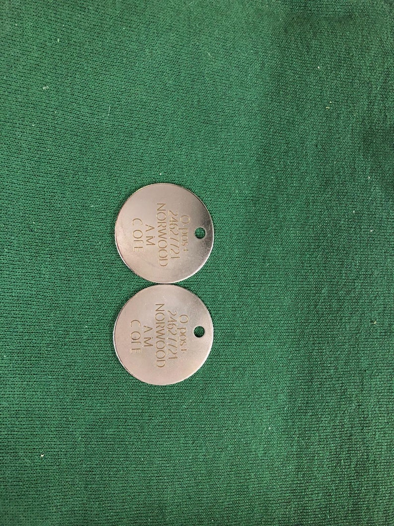 Engraved Current British Army Identification ID Dog Tags 2 0r - Etsy UK