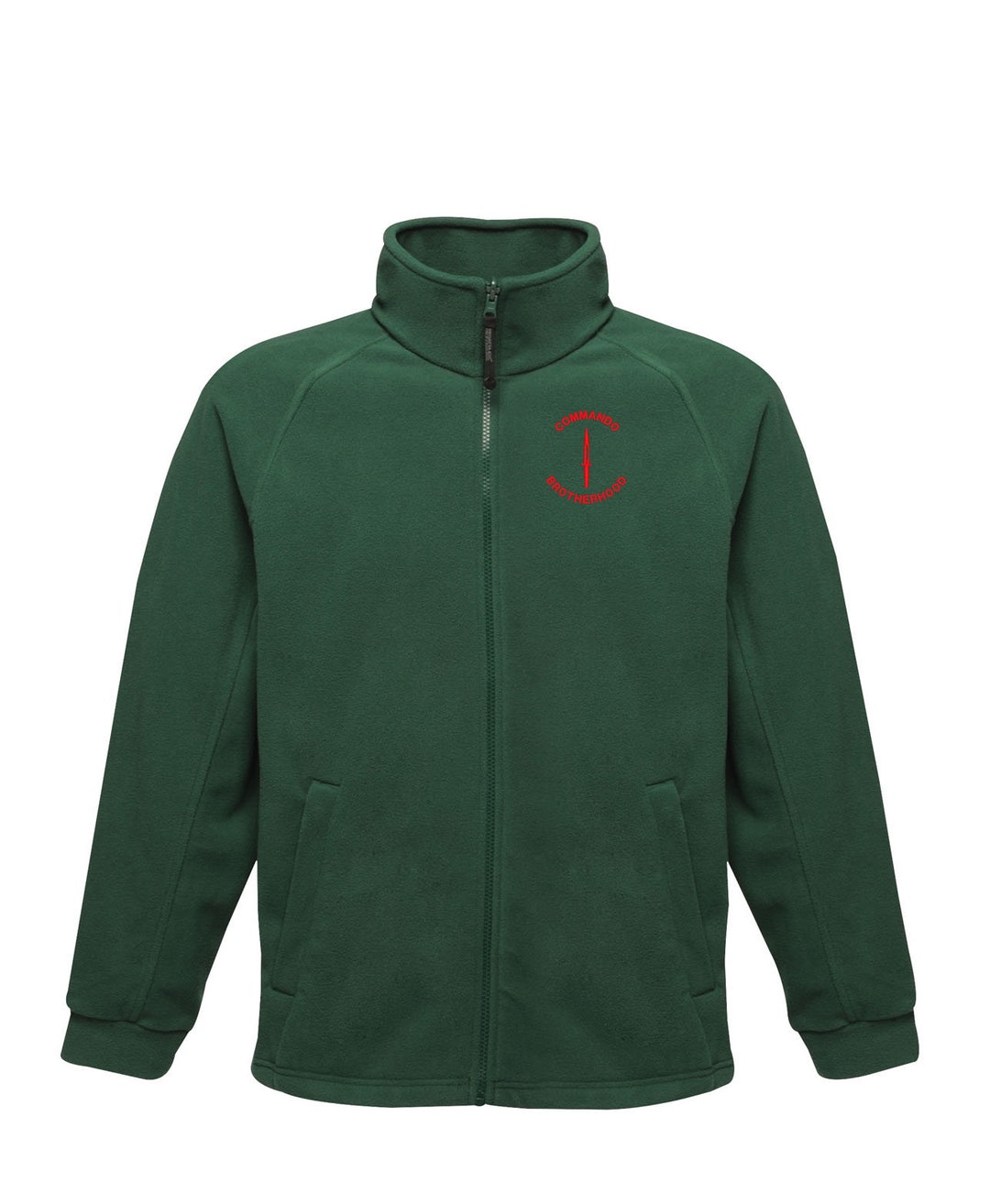 Embroidered COMMANDO BROTHERHOOD Logo Micro Fleece Gilet Zipped Jacket ...