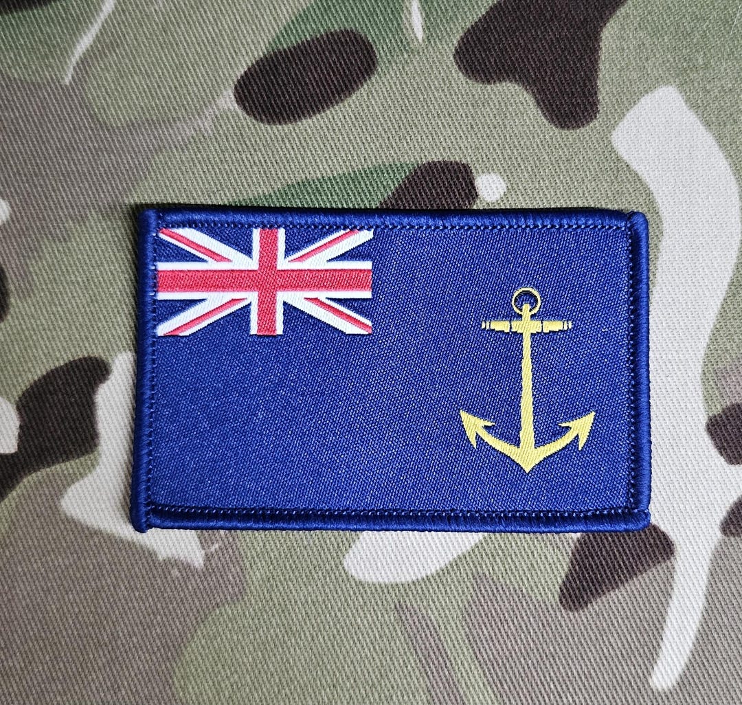 RFA / Royal Fleet Auxiliary Ensign Woven Patch - Woven Badge 50mm X ...