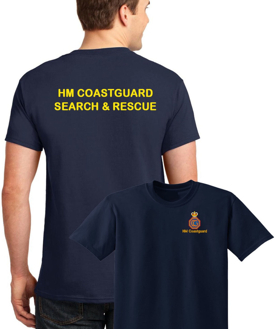 HM Coastguard Search & Rescue Service Chest Motif and Back Print Logo ...